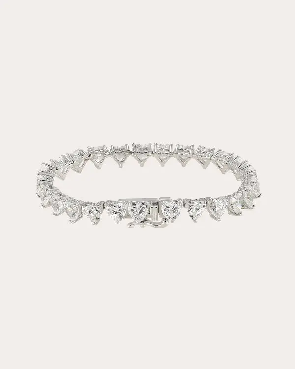 ANABELA CHAN Diamond Eternity Heart Bracelet - Silver