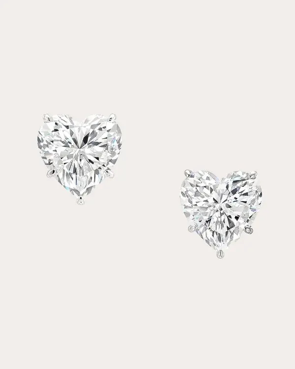 ANABELA CHAN Diamond Heart Stud Earrings - Silver