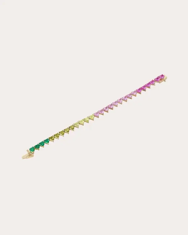 ANABELA CHAN Pink Sapphire And Green Tourmaline Eternity Heart Bracelet - Multi