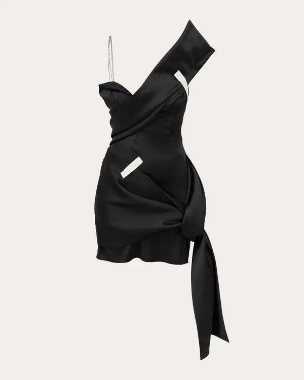 BYVARGA Janet Satin Draped Mini Dress