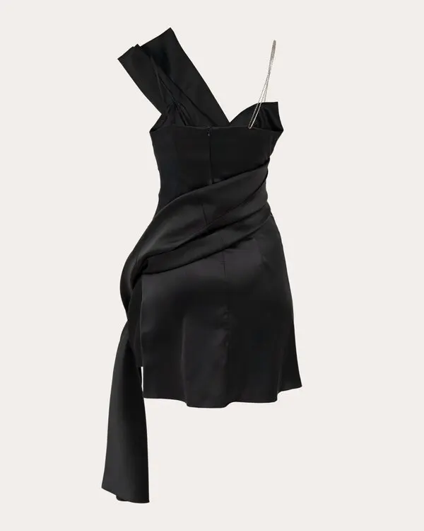 BYVARGA Janet Satin Draped Mini Dress