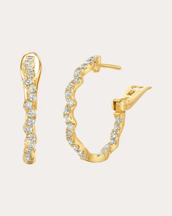 GRAZIELA Diamond & 18k Rio Hoop Earrings - Gold