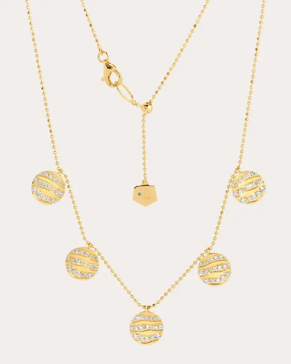 GRAZIELA Diamond And 18k Alma Dos Rios Station Necklace - Gold