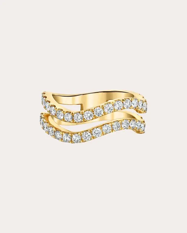 GRAZIELA Diamond And 18k Double Band Ring - Gold