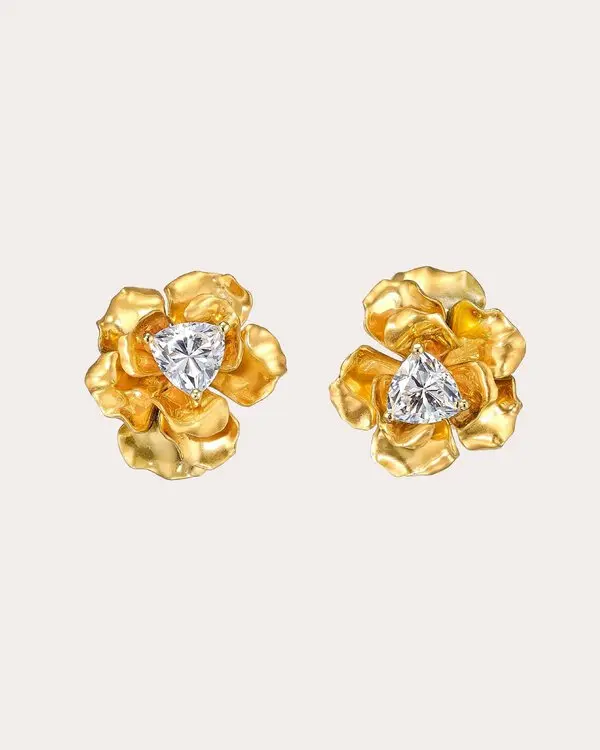 ANABELA CHAN Diamond Reine De Soleil Stud Earrings - Gold