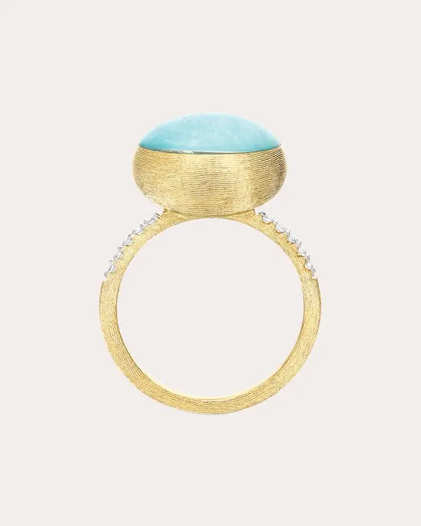NANIS ITALIAN JEWELS Amazonite & Diamond 18k Gold Ring