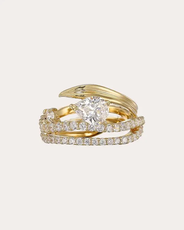ANABELA CHAN Diamond Blades Of Grass Ring - White