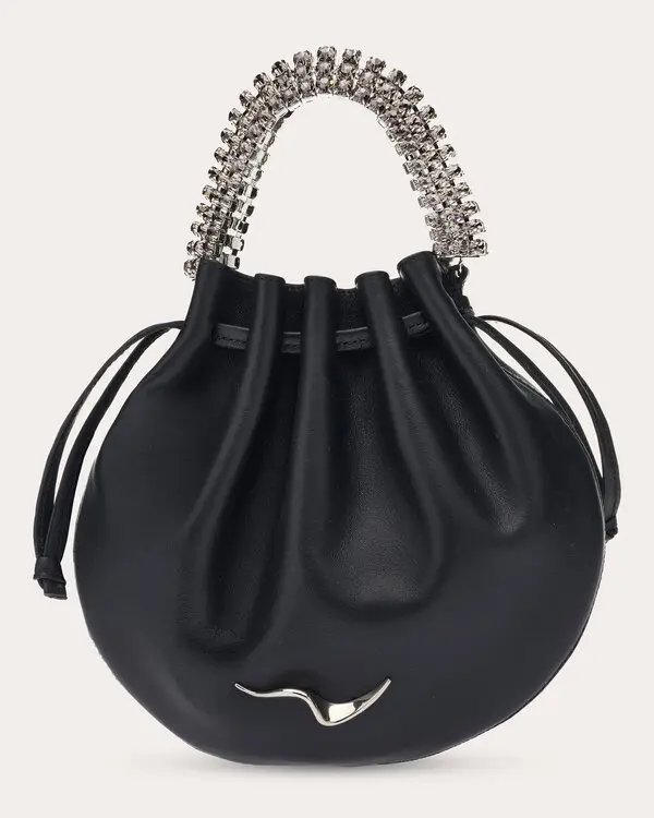 MANAR LAKTINEH Ayla Crystal Leather Pouch Tote