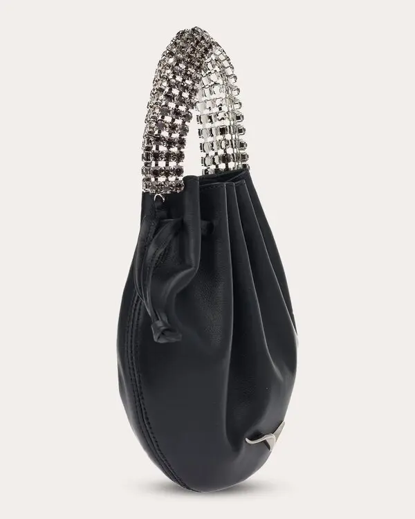 MANAR LAKTINEH Ayla Crystal Leather Pouch Tote