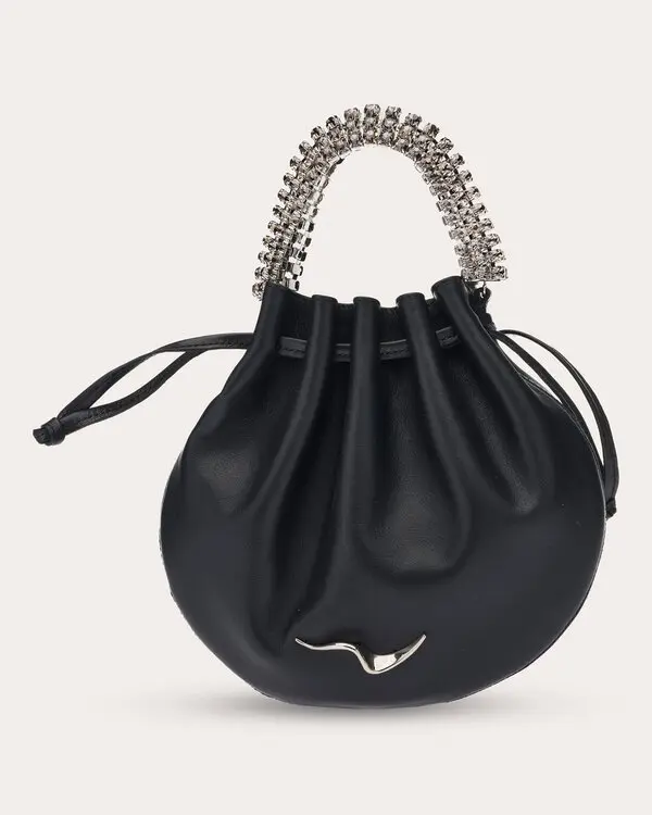 MANAR LAKTINEH Ayla Crystal Leather Pouch Tote