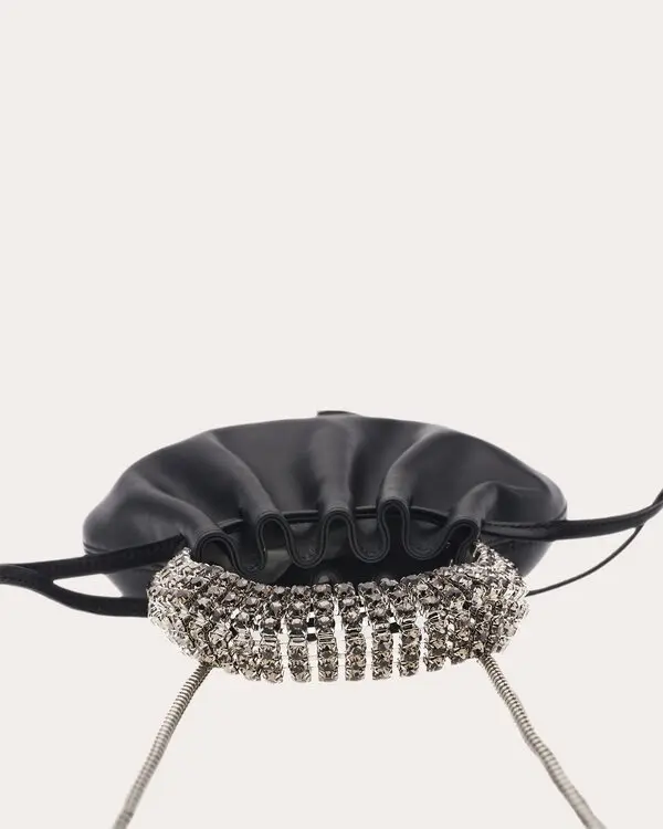 MANAR LAKTINEH Ayla Crystal Leather Pouch Tote