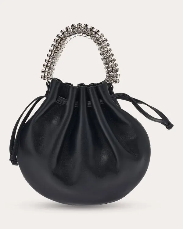 MANAR LAKTINEH Ayla Crystal Leather Pouch Tote