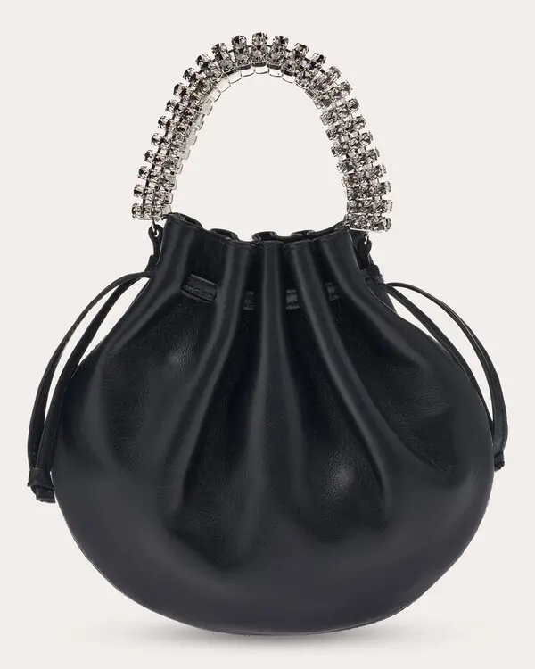 MANAR LAKTINEH Ayla Crystal Leather Pouch Tote