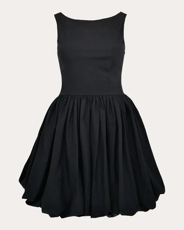 Azeeza Ananya Gathered Poplin Mini Dress - Black