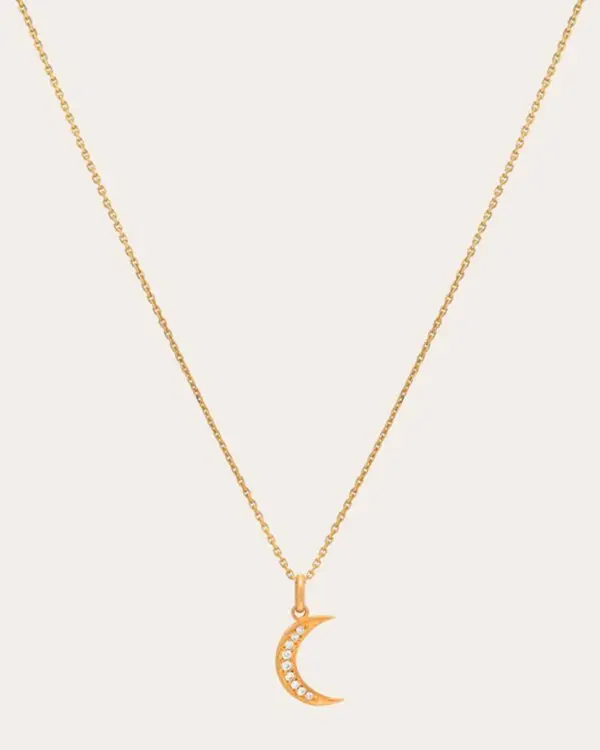 ZOE LEV Moon 14k Diamond Pendant Necklace - Gold