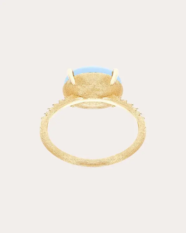 NANIS ITALIAN JEWELS Aquamarine And Diamond Stackable Ring
