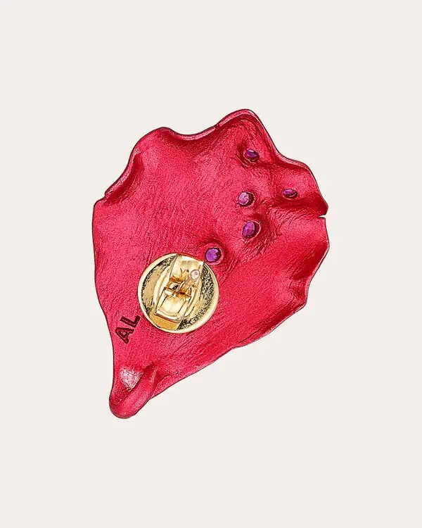 ANABELA CHAN Petal Asymmetric Stud Earrings - Ruby