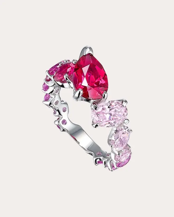 ANABELA CHAN Ruby And Pink Sapphire Nova Starburst Ombré Ring - Red