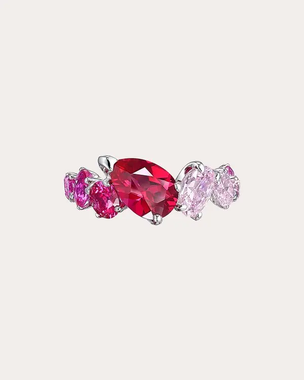 ANABELA CHAN Ruby And Pink Sapphire Nova Starburst Ombré Ring