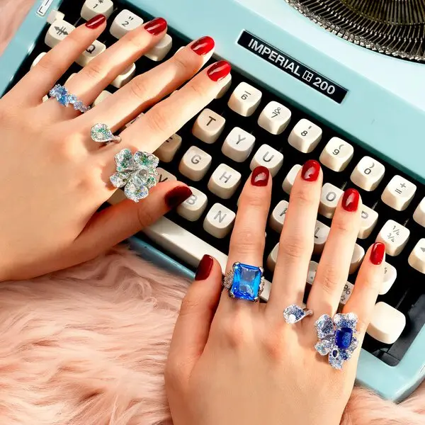 ANABELA CHAN Baby Aquamarine Nova Starburst Ring