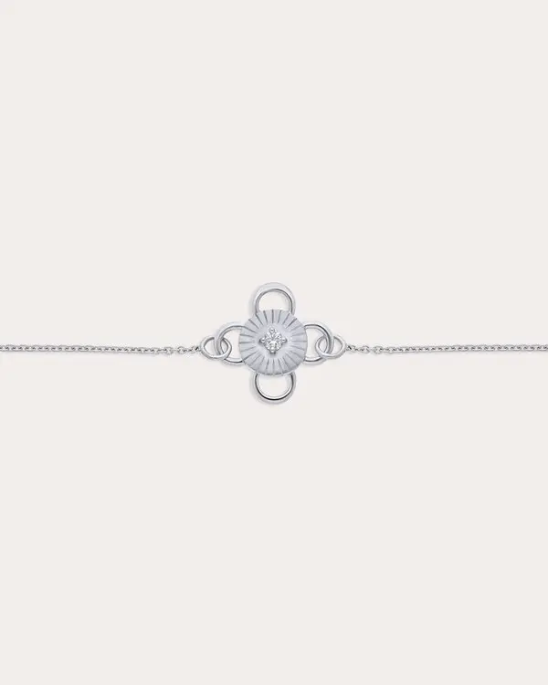 ROUVENAT Diamond And 18k White Gold Baby Bolt Bracelet - Silver