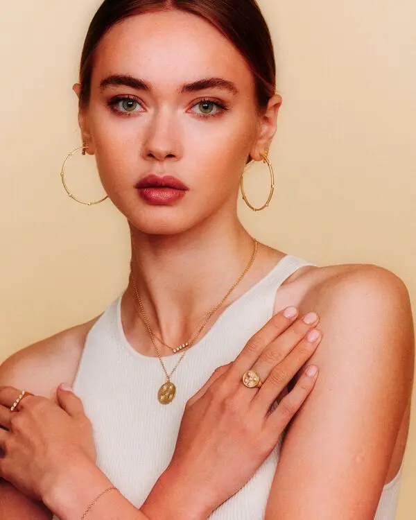ELIZABETH MOORE Diamond And 18k Hoop Earrings