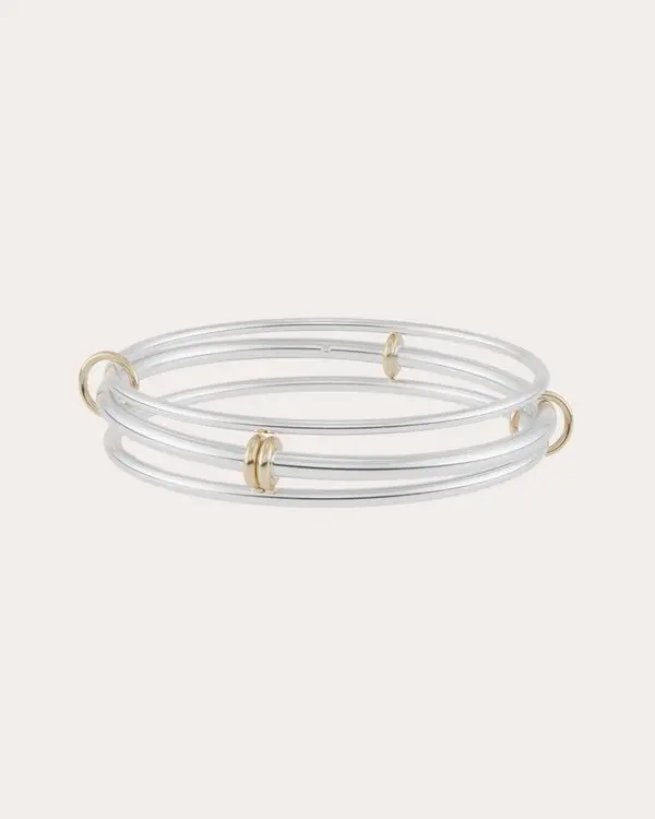 SPINELLI KILCOLLIN 18k Gold Two-tone Baryon Bangle - Sterling Silver, Yellow Gold