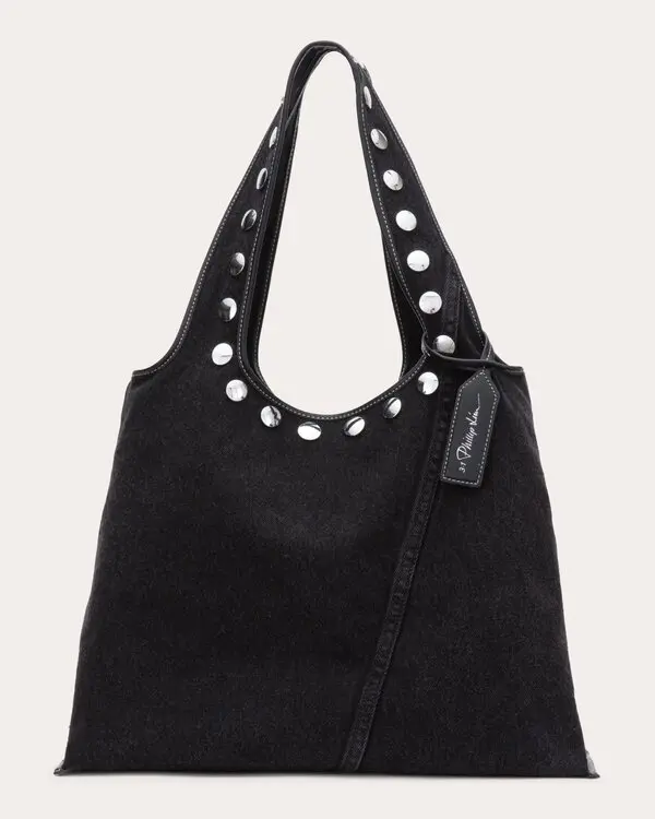 3.1 Phillip Lim Market Studded Washed Denim Tote