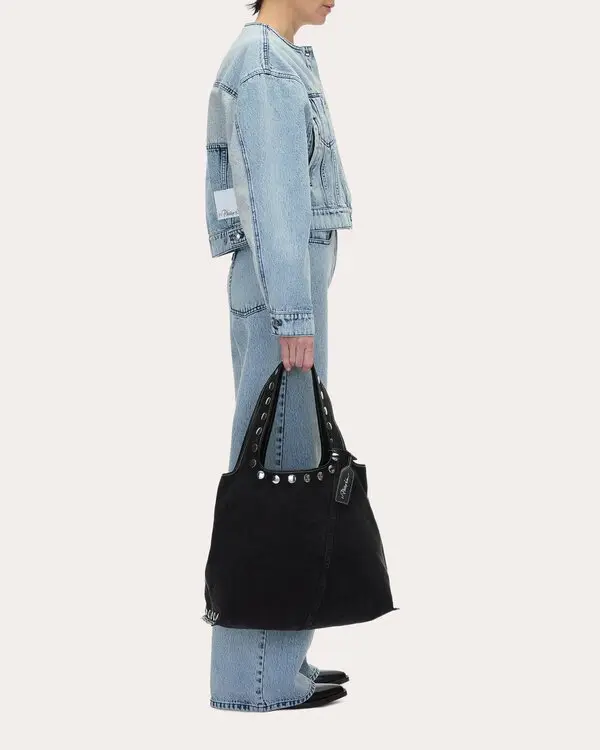 3.1 Phillip Lim Market Studded Washed Denim Tote