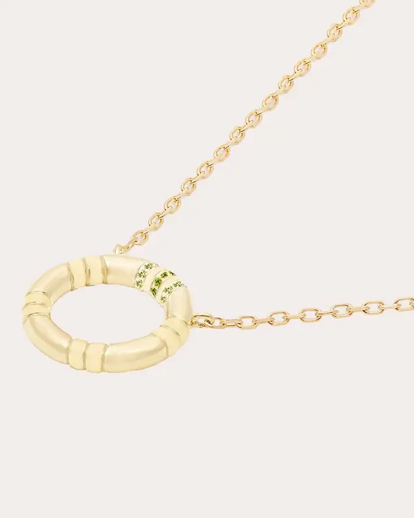 CAMPBELL + CHARLOTTE Tsavorite And 14k Crew Pendant Necklace