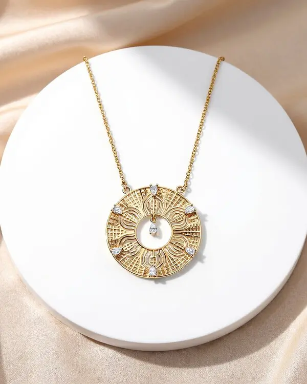 RUVEIL Diamond And 14k 963hz Pendant Necklace