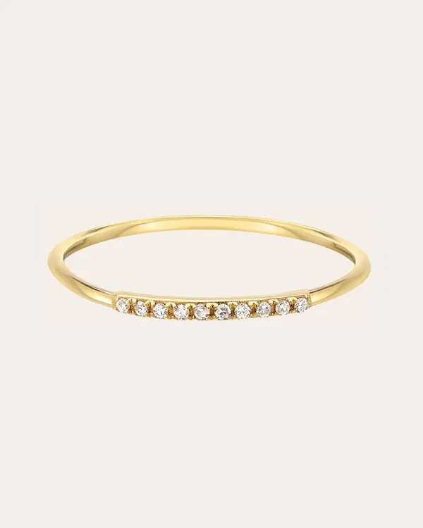 ZOE LEV Diamond And 14k Segment Ring - Gold