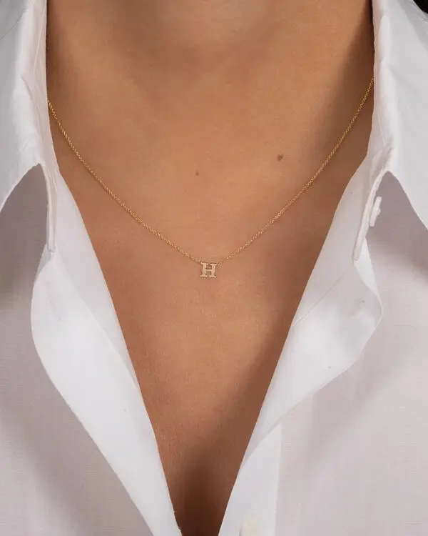 ZOE LEV 14k Gold Initial Pendant Necklace