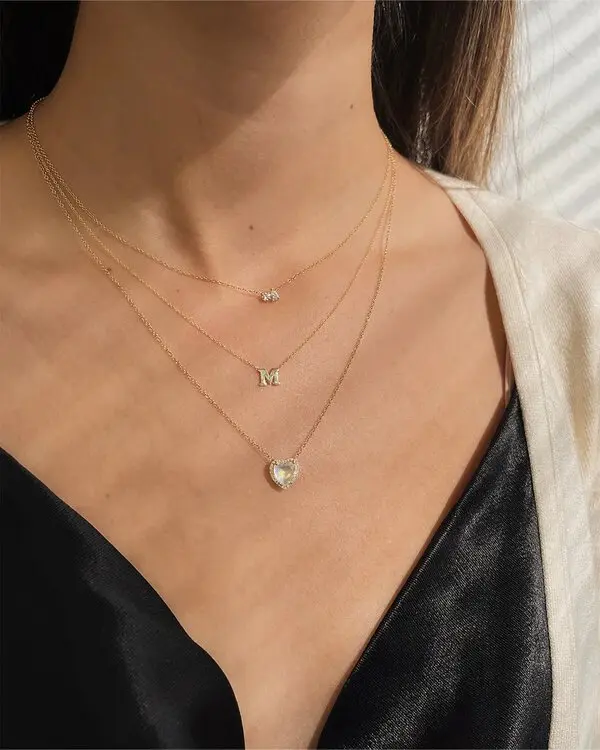 ZOE LEV 14k Gold Initial Pendant Necklace