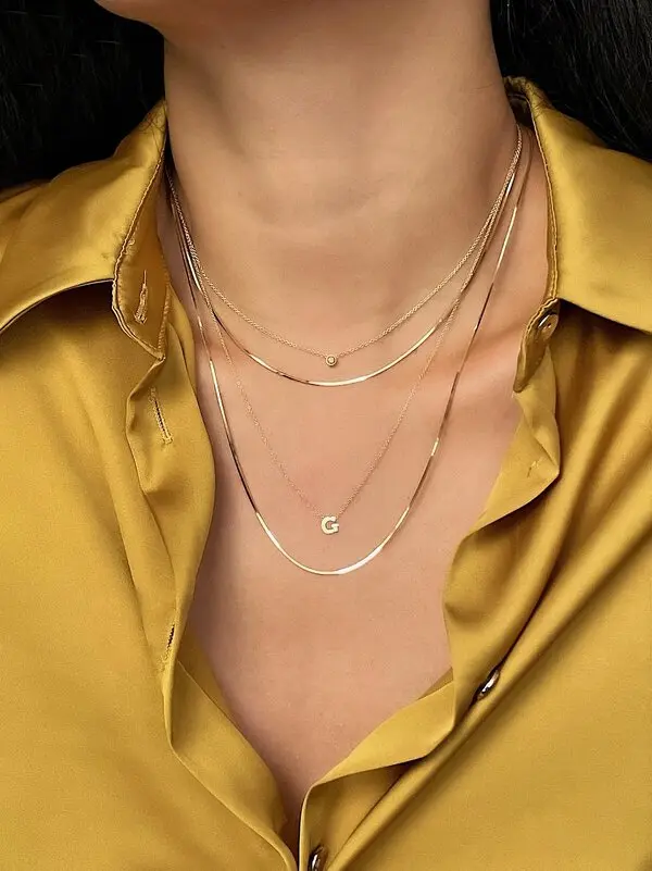 ZOE LEV 14k Gold Initial Pendant Necklace