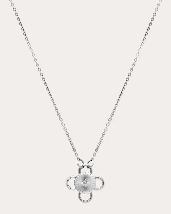 ROUVENAT Diamond And 18k White Gold Baby Bolt Pendant Necklace - Silver