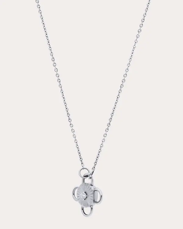 ROUVENAT Diamond And 18k White Gold Baby Bolt Pendant Necklace