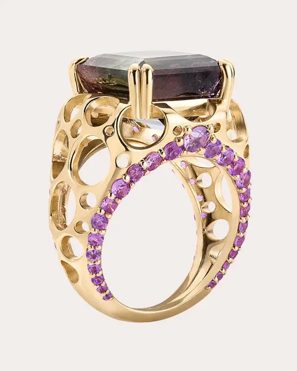 RUVEIL Tourmaline And Sapphire Apollonian Ring