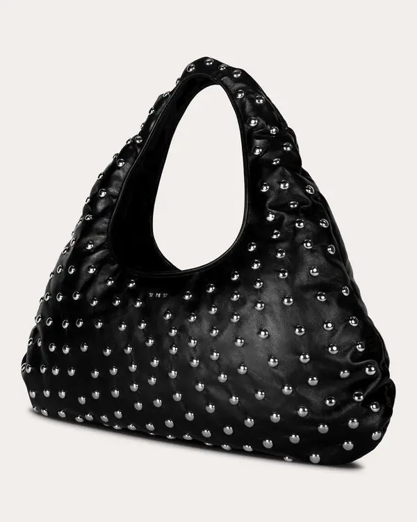 W 78 ST Large Cloud Studded Leather Shoulder Bag