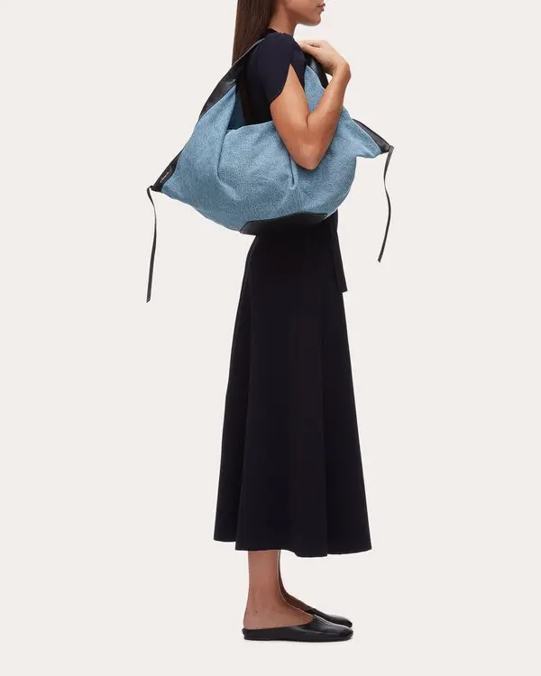 3.1 Phillip Lim Large Luna Folded Denim Handbag - Blue