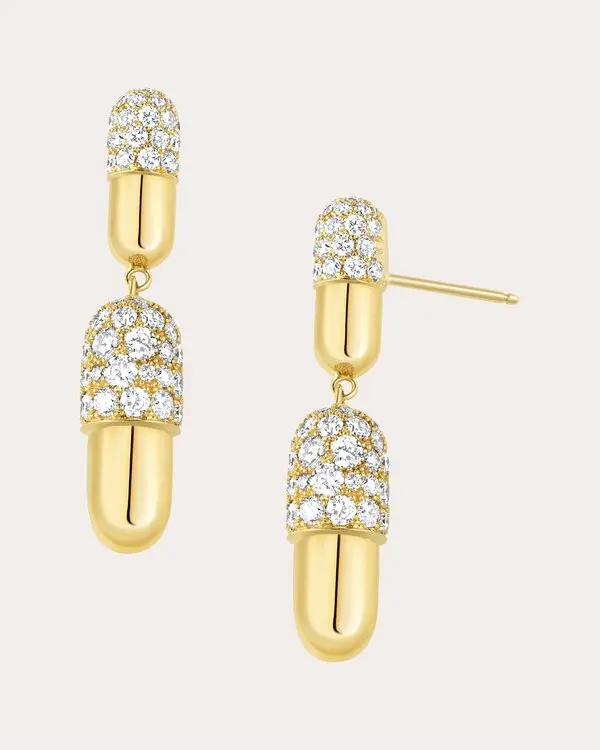 ELIOR Diamond And 18k Pill Drop Earrings - Gold