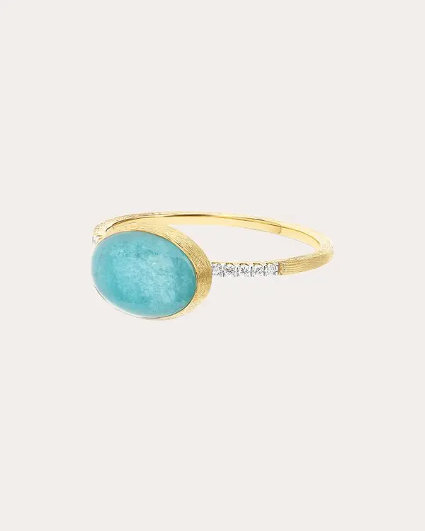 NANIS ITALIAN JEWELS Amazonite & Diamond Ring - Blue