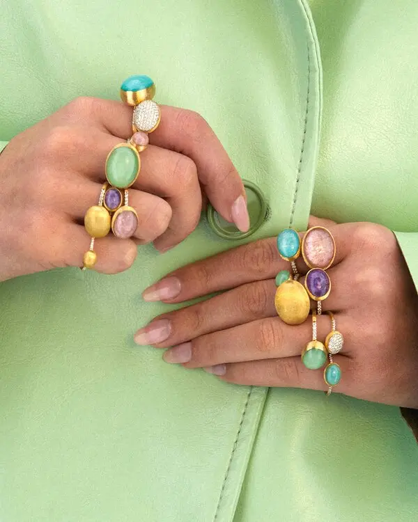 NANIS ITALIAN JEWELS Amazonite & Diamond Ring