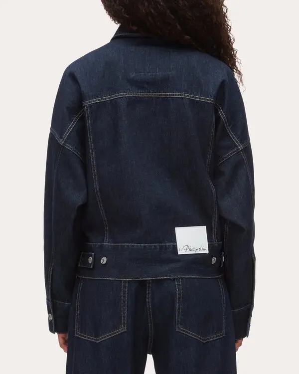 3.1 Phillip Lim Boxy Belted Denim Jacket - Blue