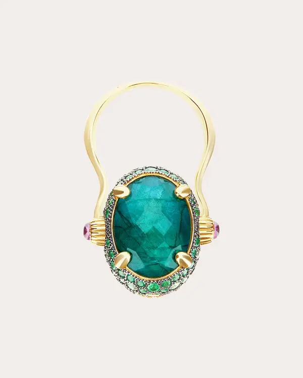 NANIS Italian Jewels Gemstone 18k Gold Reversible Ring
