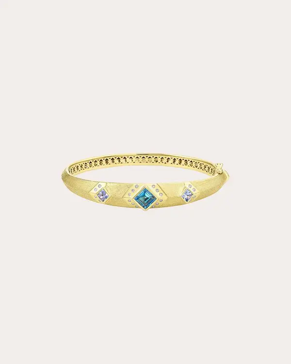 JENNIFER DEMORO Stardust 18k Gold Topaz Sapphire And Diamond Bracelet - Blue