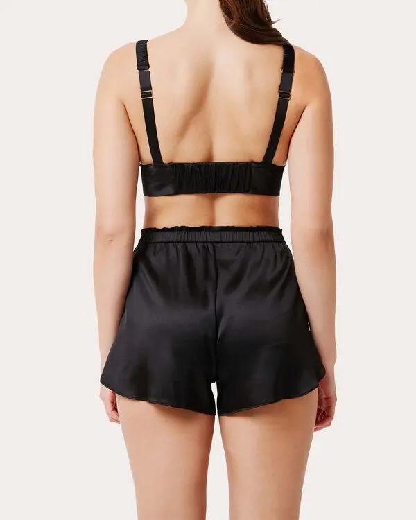 ROMUṠE Fiamma Silk Charmeuse Ruched Bralette