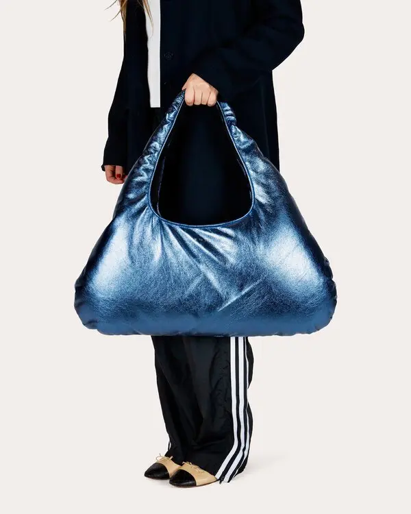 W 78 ST Large Cloud Metallic Leather Shoulder Bag
