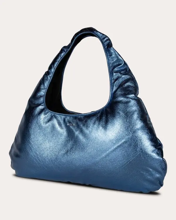 W 78 ST Large Cloud Metallic Leather Shoulder Bag