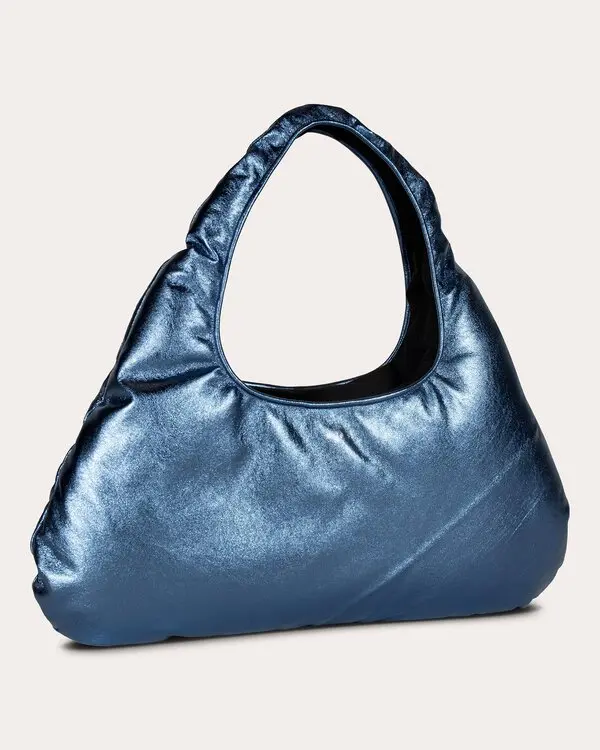 W 78 ST Large Cloud Metallic Leather Shoulder Bag
